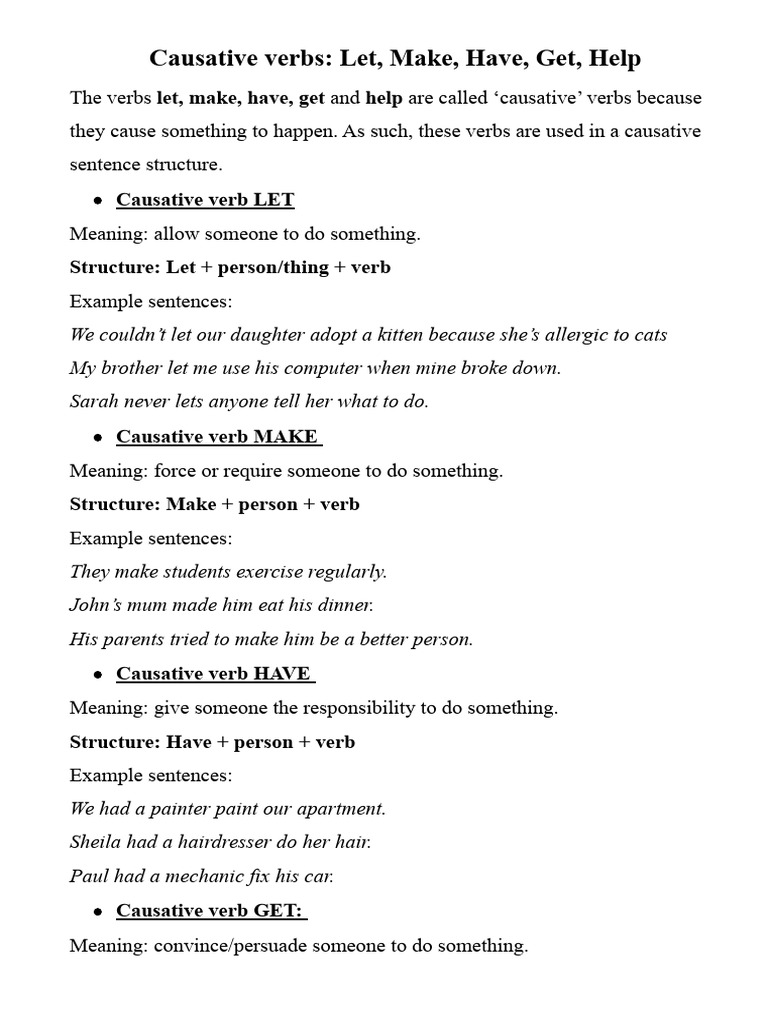 Causative Verbs | PDF
