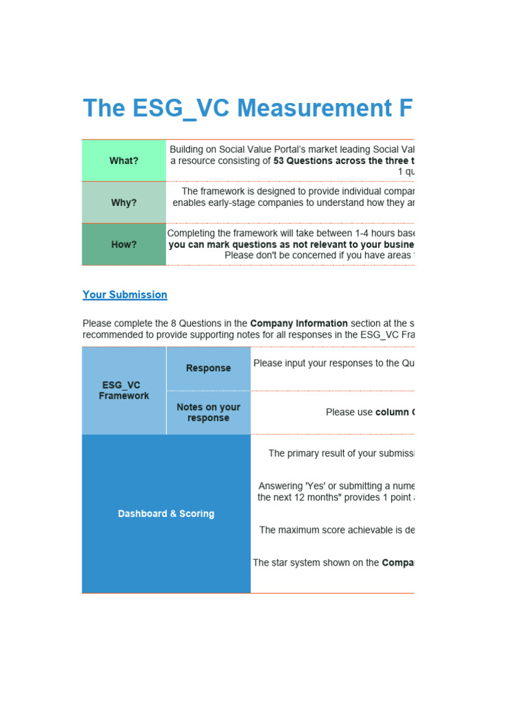ESG VC Framework 2023 Final | PDF