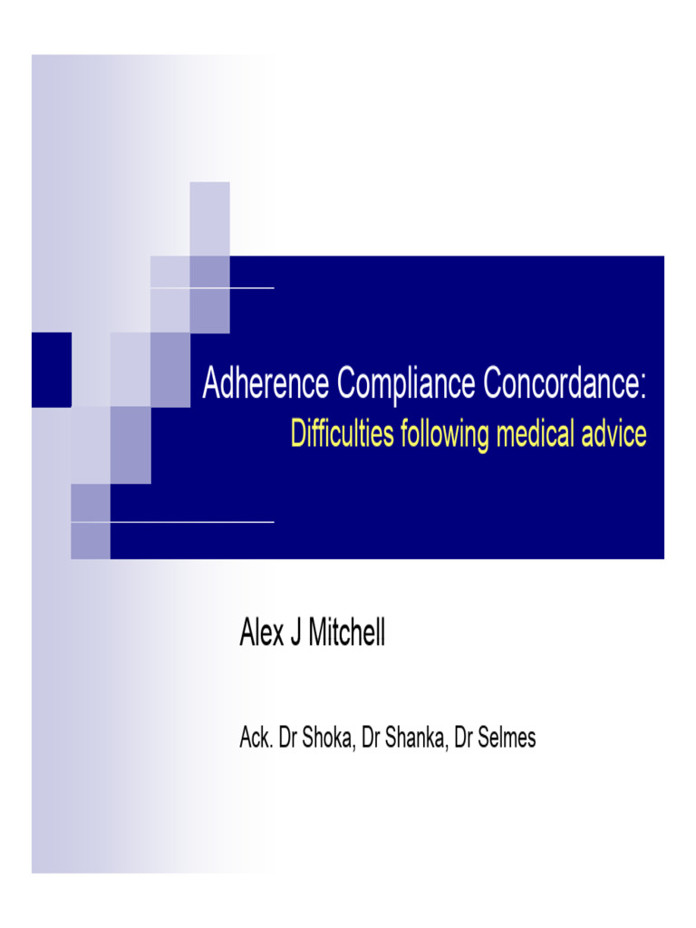 Adherence To Medication and Appointments v3 Edit 48dslides ...