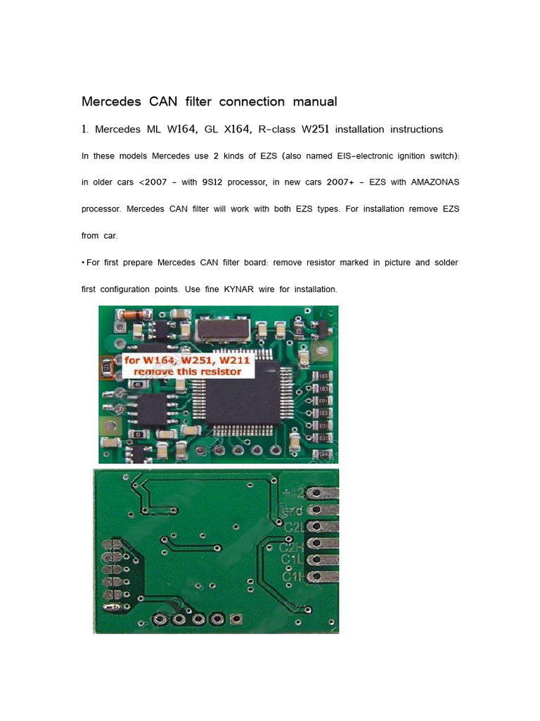Mercedes CAN Filter Installation Guide | PDF | Motor Vehicle | Car