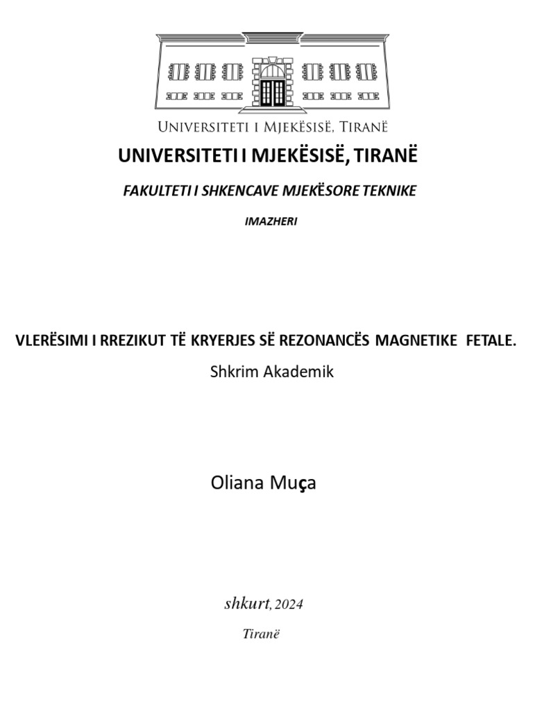 Vleresimi I Rrezikut Te Kryerjes Se Rezonances Magnetike Fetale | PDF