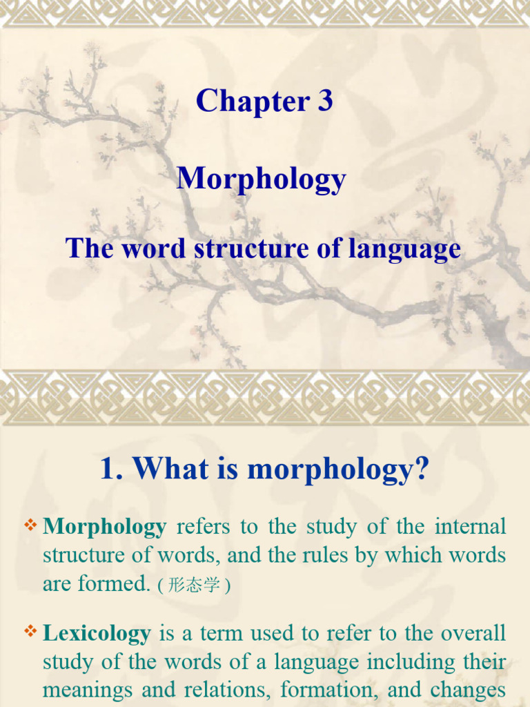 Chapter 3 Morphology | PDF | Word | Part Of Speech