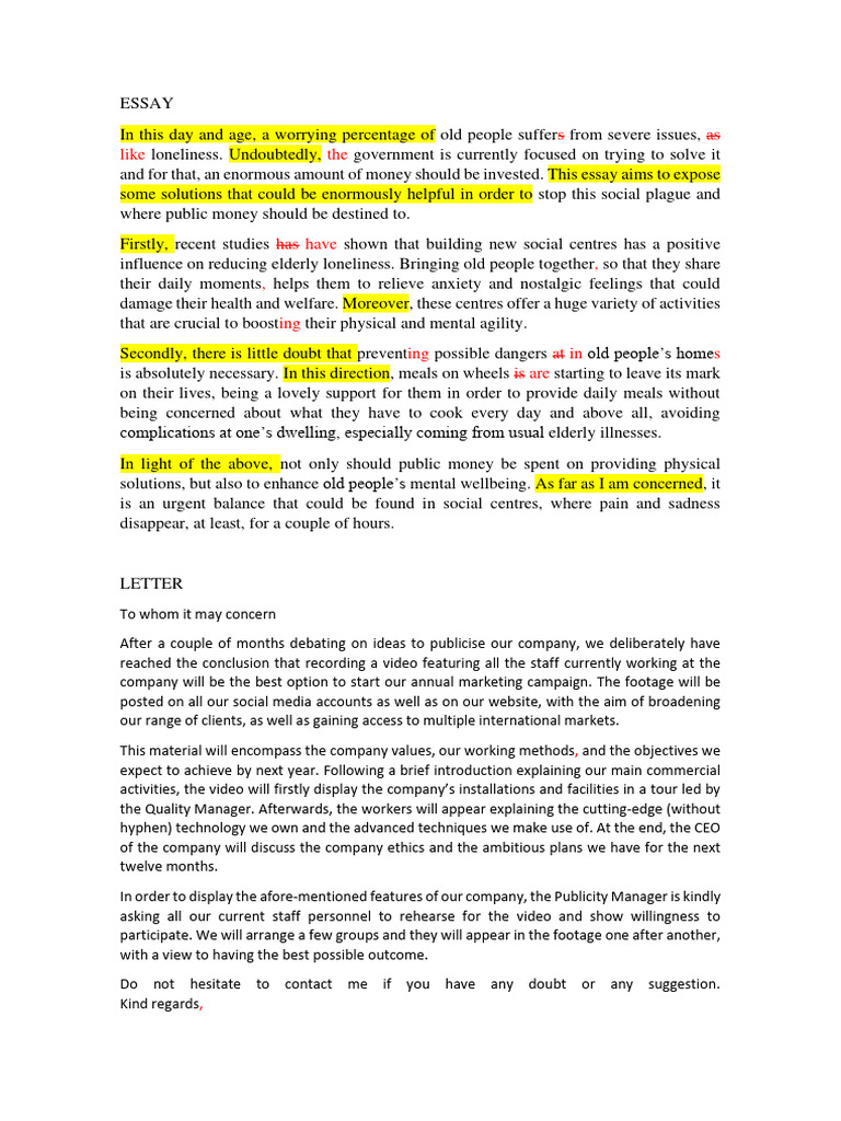 Examples of Writing | PDF