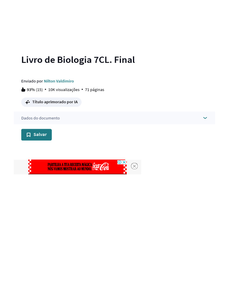 Livro de Biologia 7CL. Final - PDF - Célula (Biologia) - Vitamina | PDF