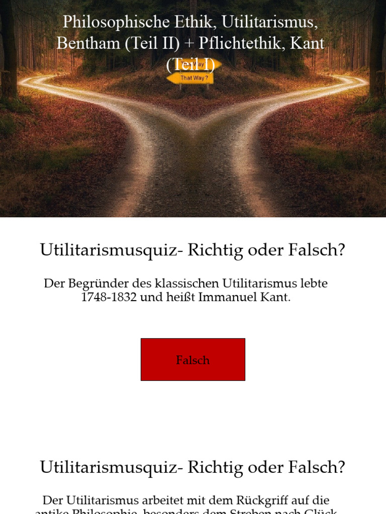 Utilitarismus, Bentham (Teil II) Und Kant (Teil I) | PDF