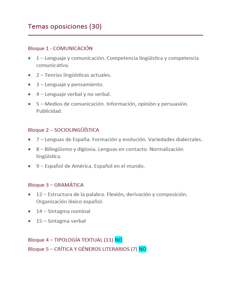 Temas Oposiciones | PDF