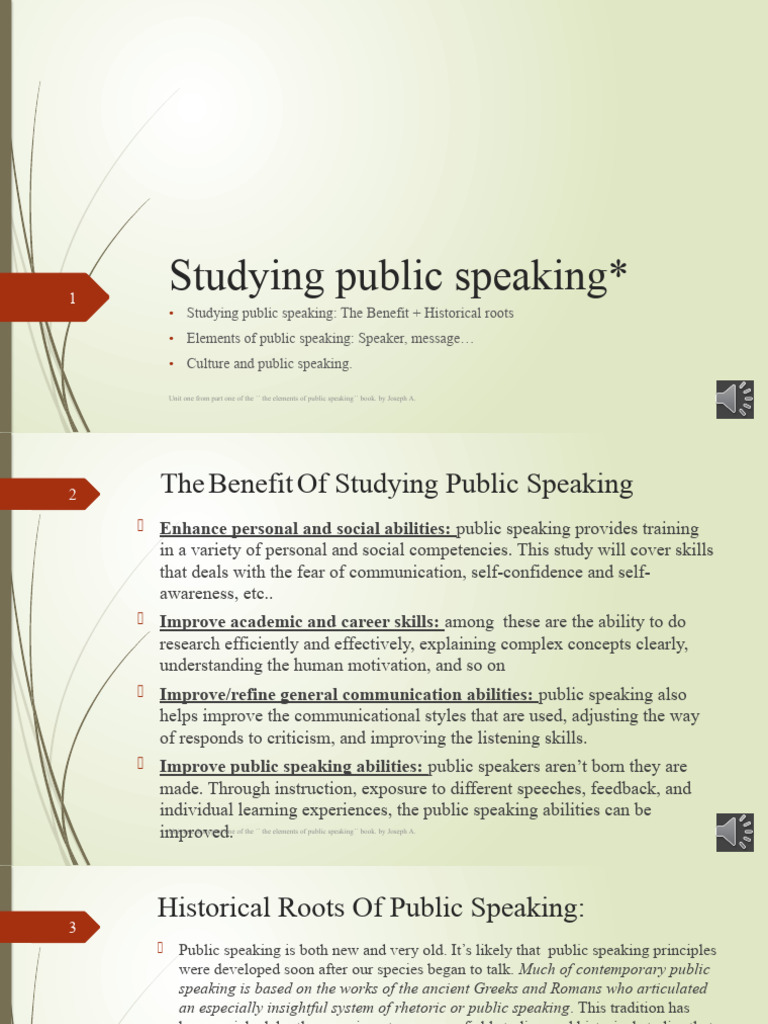 UNIT 1 Public Speaking Done | PDF | Public Speaking | Communication