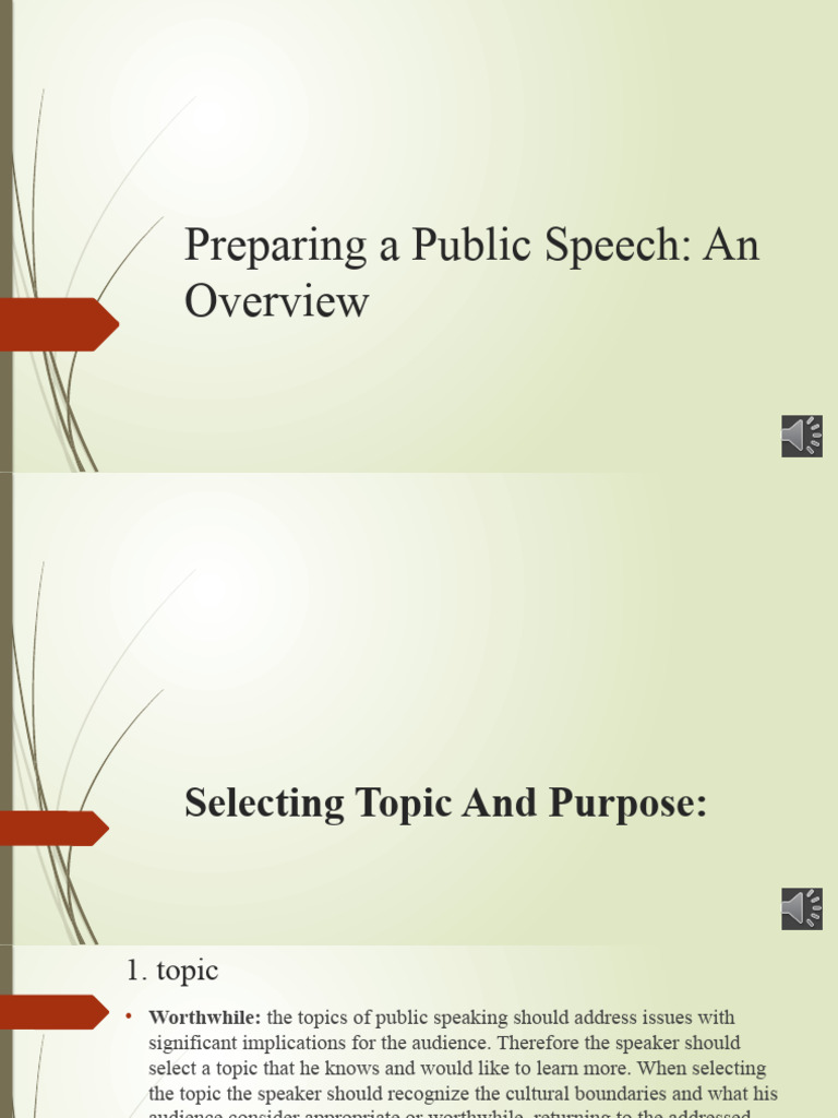 UNIT 2 Preparing a Public Speech | PDF