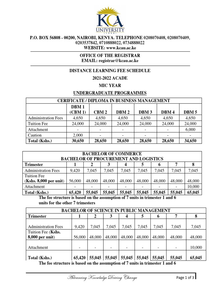 Distance Learning Fee Schedule | PDF | Banks | Cheque