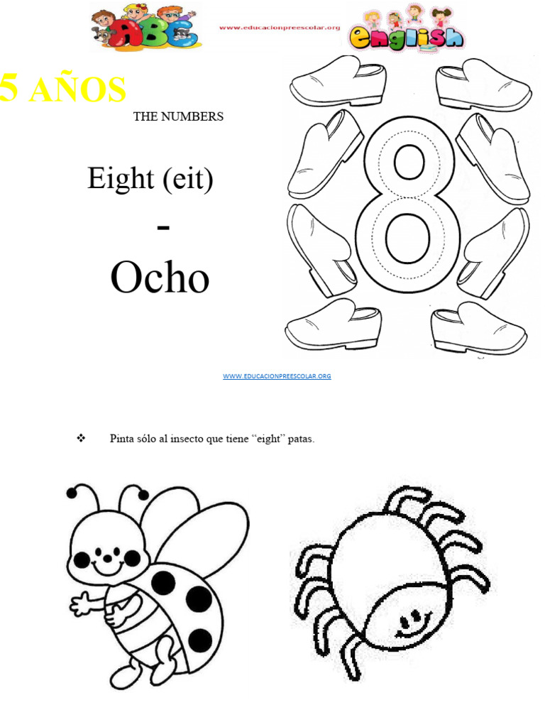 El Numero Ocho en Ingles Para Ninos de 5 Anos | PDF El Numero Ocho en Ingles Para Ninos de 5 Anos | PDF