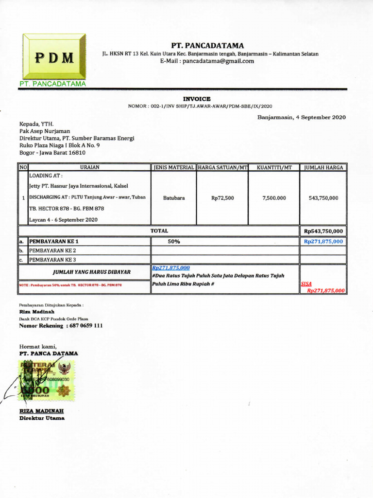 002-1 Inv PDM Sbe 040920 | PDF