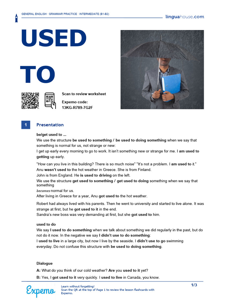 Used To British English Student Ver2 | PDF | Linguistics