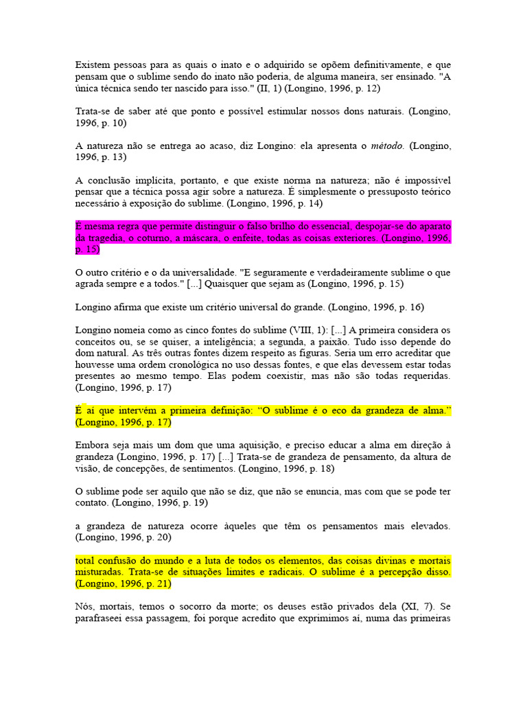 Longino Do Sublime | PDF