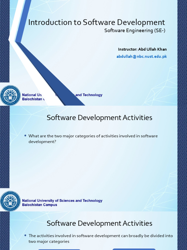 Lec 2 Introduction To Software Development | PDF | System | Software