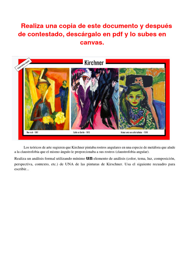 Análisis de obras de Kirchner y Nolde | PDF | Pinturas | Color