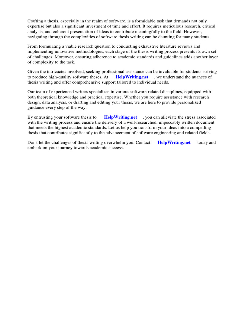 Software Thesis Sample | PDF | Thesis | Editing