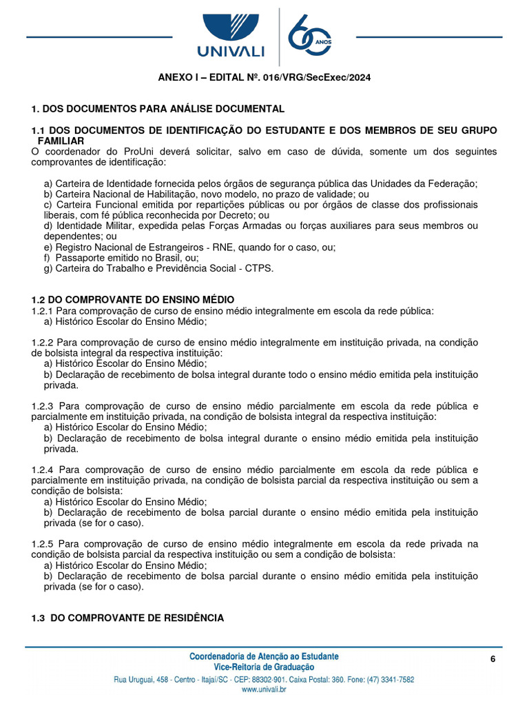 Documentos para Análise Documental PROUNI - 2024.1 | PDF | Imposto de Renda | Salário