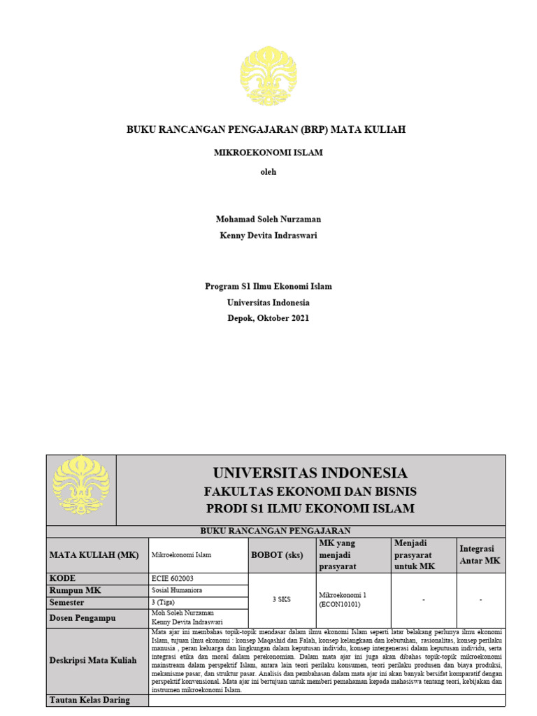 BRP Mikroekonomi Islam | PDF