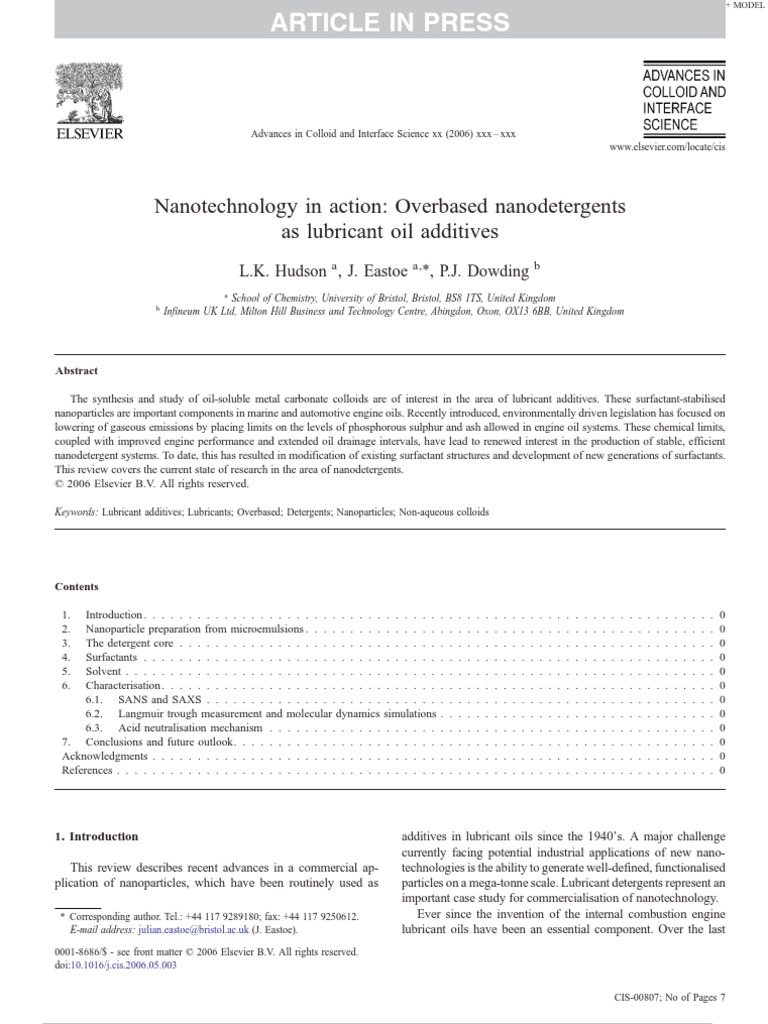 Nanotechnology in Action: Overbased Nano Detergents As Lubricant Oil ...