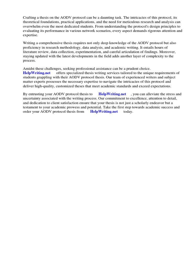 Aodv Protocol Thesis Pdf Wireless Ad Hoc Network Routing