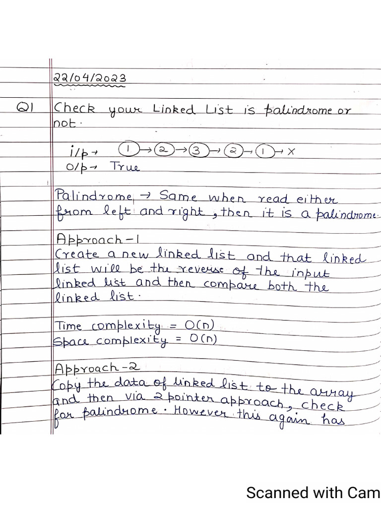 Linked List ClassIV Notes 22nd April 2023 | PDF