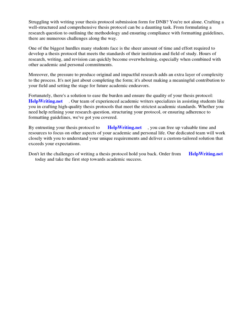 DNB Thesis Protocol Submission Form | PDF | Thesis | Sampling (Statistics) DNB Thesis Protocol Submission Form | PDF | Thesis | Sampling (Statistics)