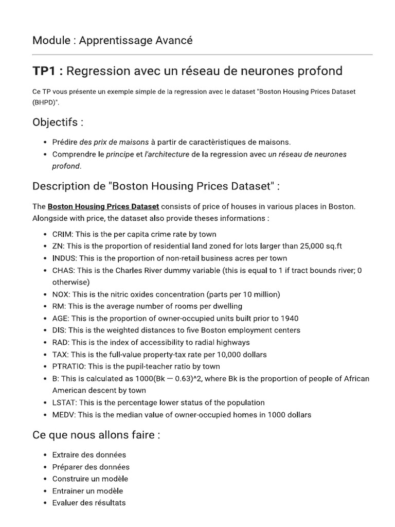 TP1 - Regression | PDF