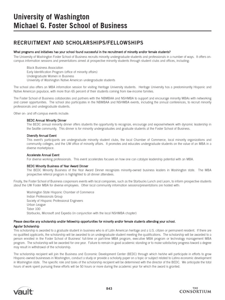 University of Washington - Foster | PDF | Master Of Business ...