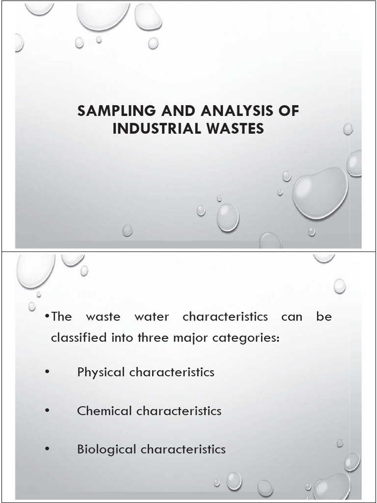 Lecture 6 Sampling and Analysis of Industrial Wastewater | PDF | Home ...