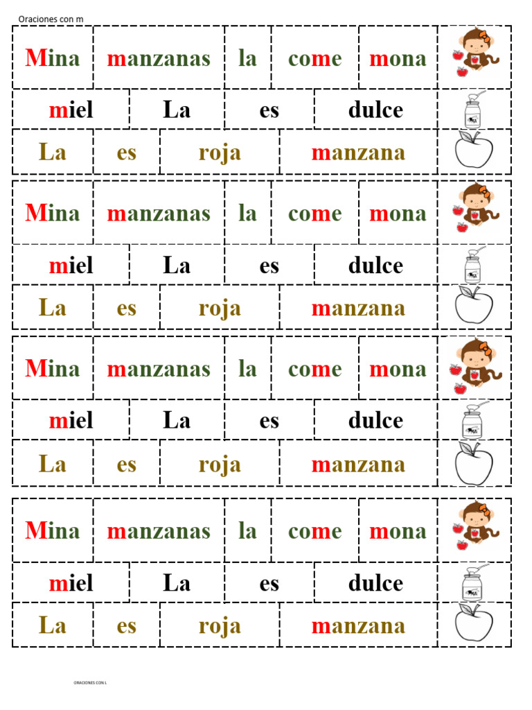 20 Oraciones con la letra M para Niños | PDF