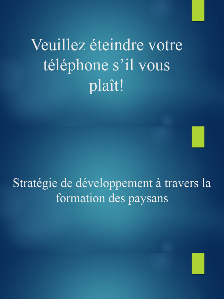 Slides Soutenance | PDF | Agriculture | Économie