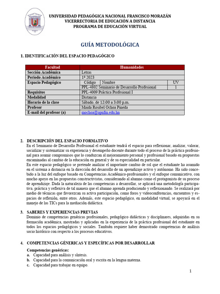 Guía Metodológica SDP I PAC 2023 | PDF