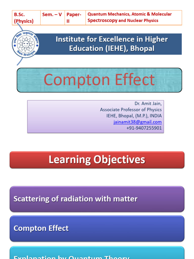 Compton Effect - L3 | PDF | Scattering | Electromagnetic Radiation