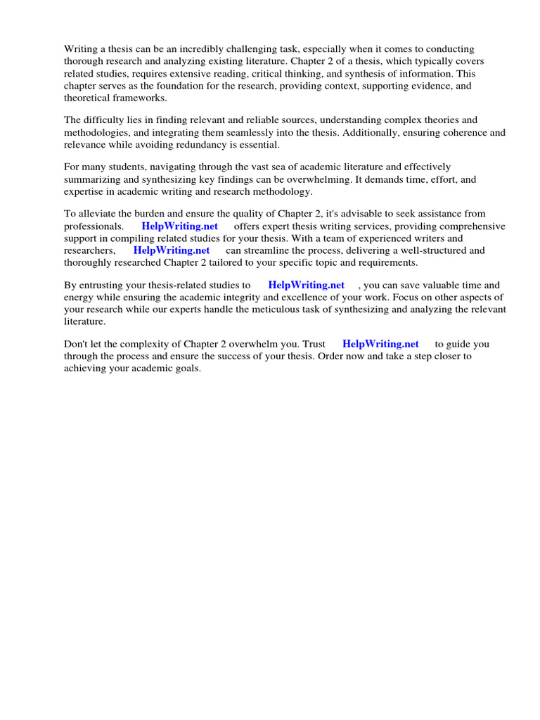 Chapter 2 Thesis Related Studies | PDF