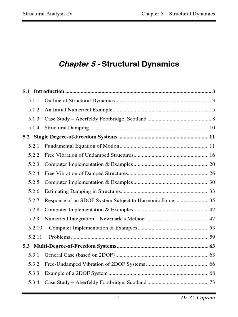 5 - Structural Dynamics | PDF | Damping | Oscillation