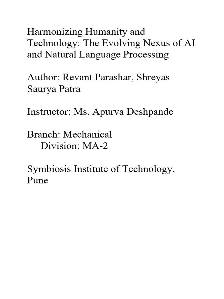 Harmonizing Humanity and Technology | PDF | Artificial Intelligence ... Harmonizing Humanity and Technology | PDF | Artificial Intelligence ...