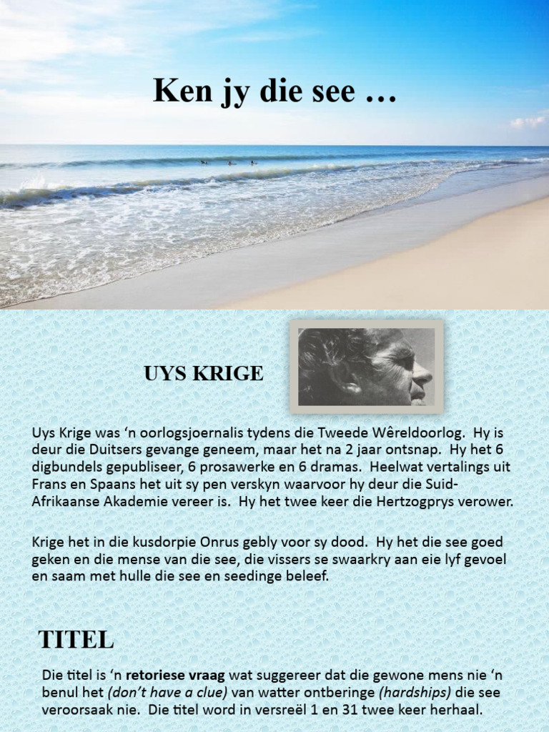Ken jy die see ... | PDF