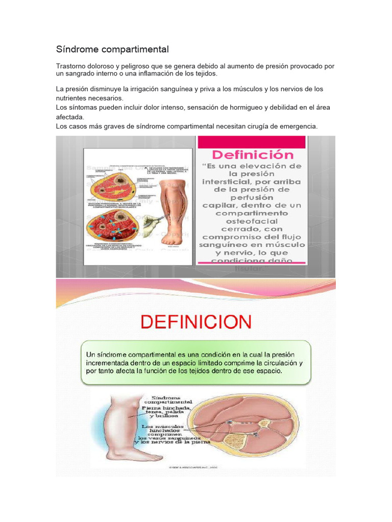 Síndrome compartimental | PDF | Dolor | Enfermedades y trastornos humanos