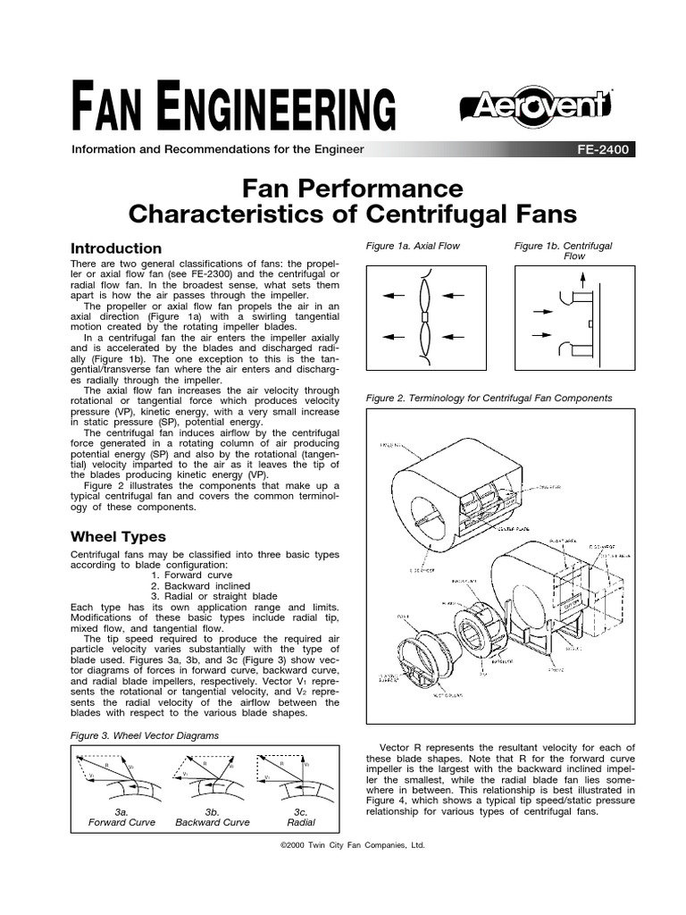 Fan Performance Characteristics Pdf Continuum Mechanics