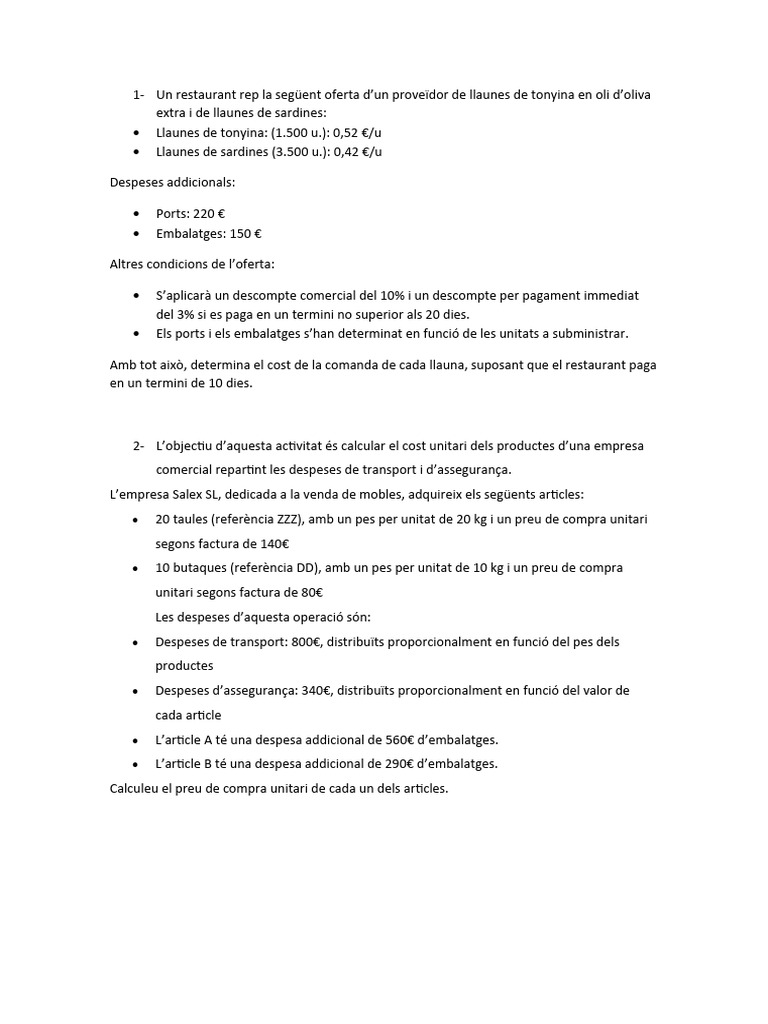 Exercicis Extra | PDF