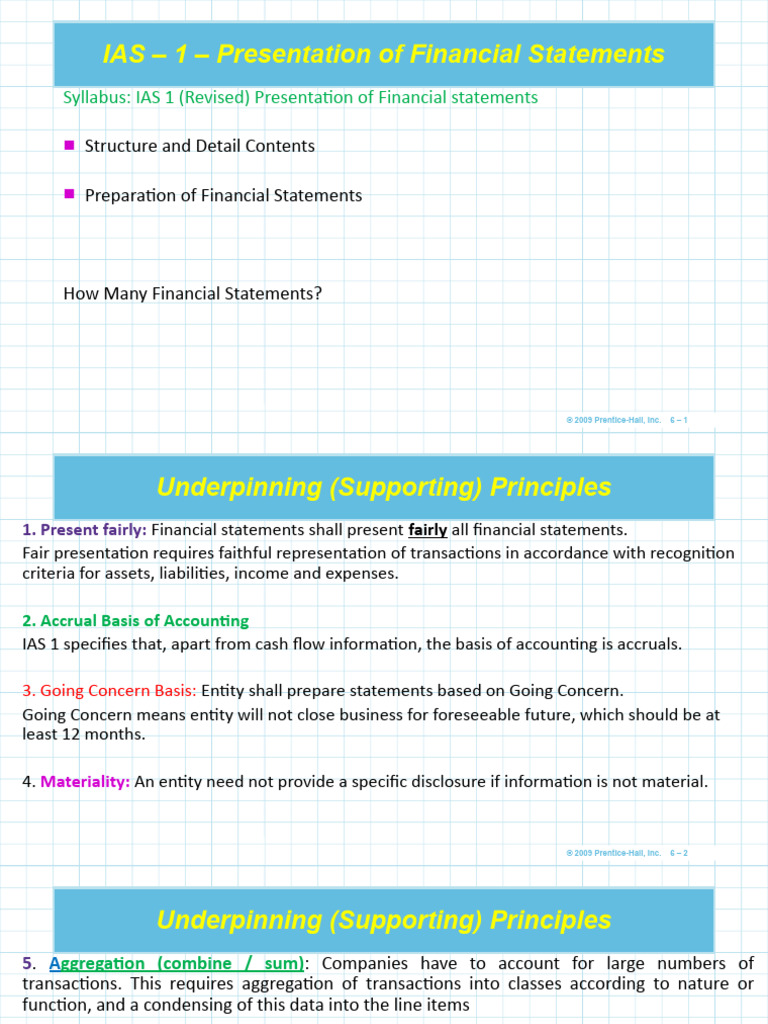 IAS - 1 - Presentation of Financial Statements | PDF