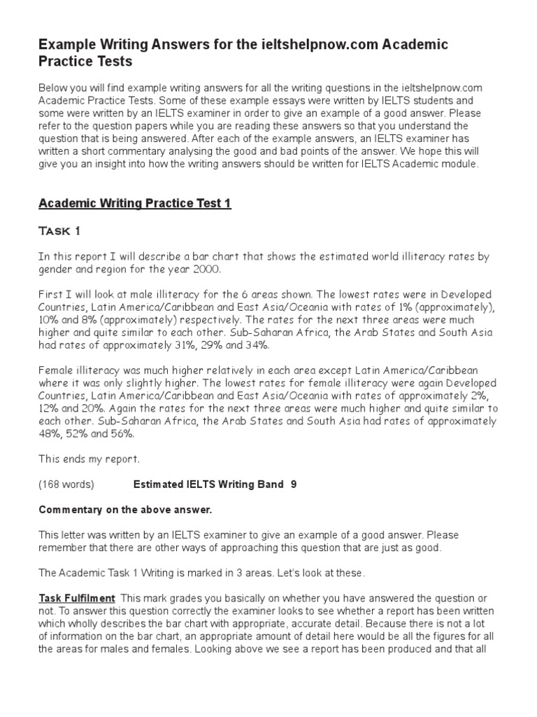 Academic Writing Examples Commentaries PDF