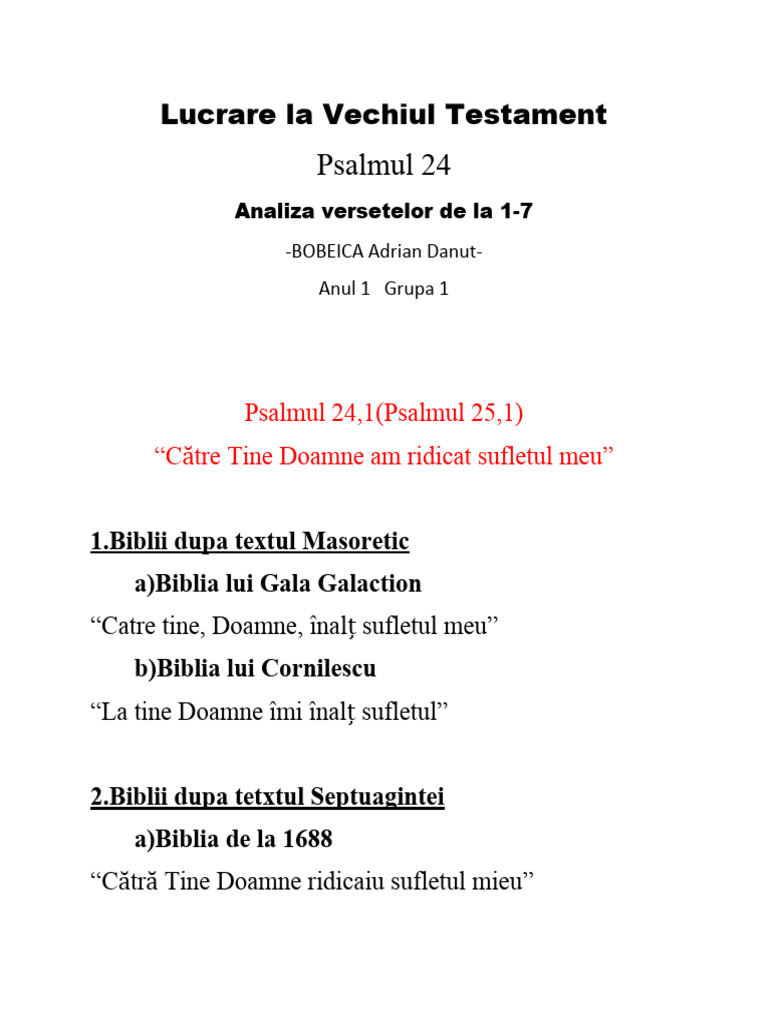 Proiect Vechiul Testament | PDF
