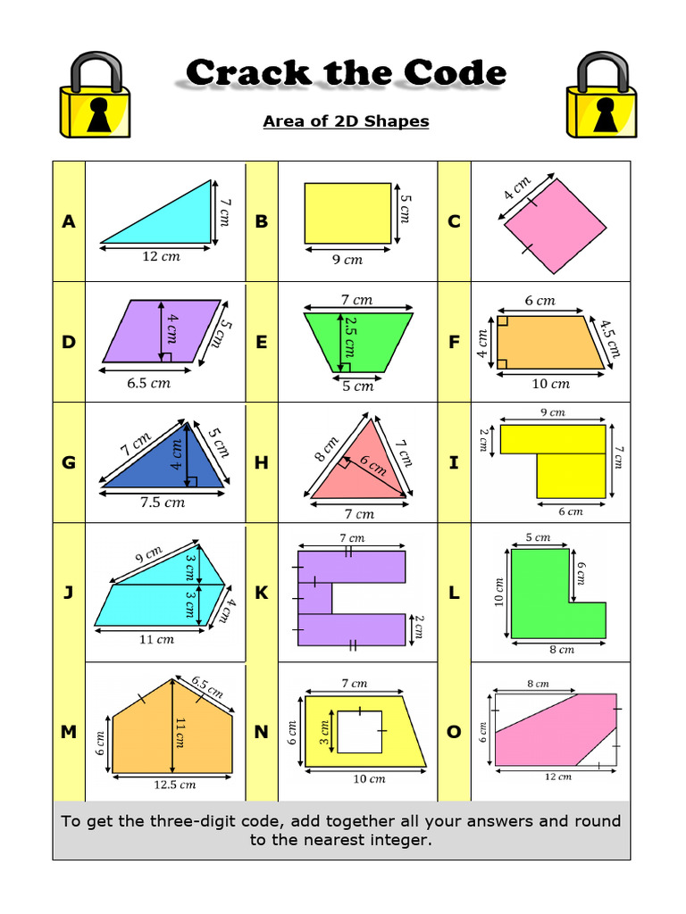 Area of 2D Shapes Crack The Code 4 | PDF