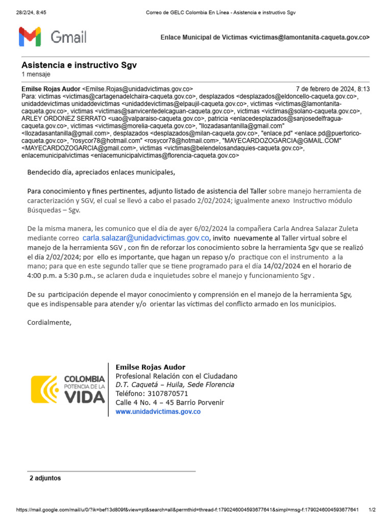 Asistencia e Instructivo SGV | PDF