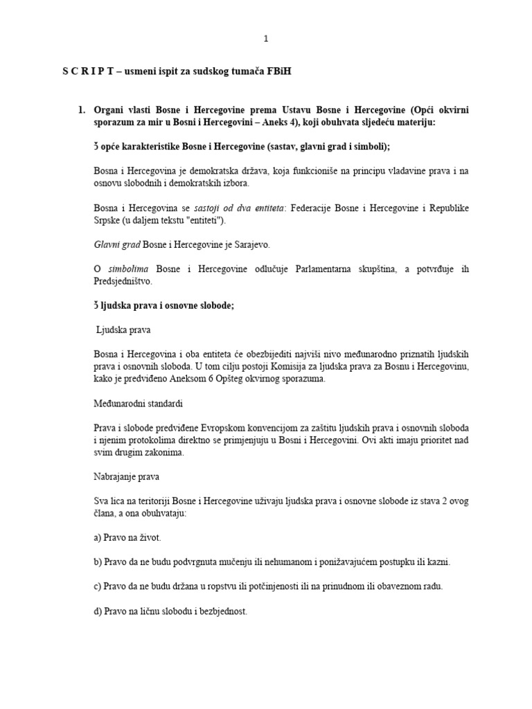 Skripta Sudski Tumač - FBiH | PDF