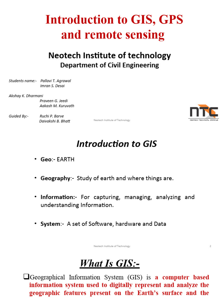 Introduction To GIS, GPS and Remote Sensing | Download Free PDF | Geographic Information System ...