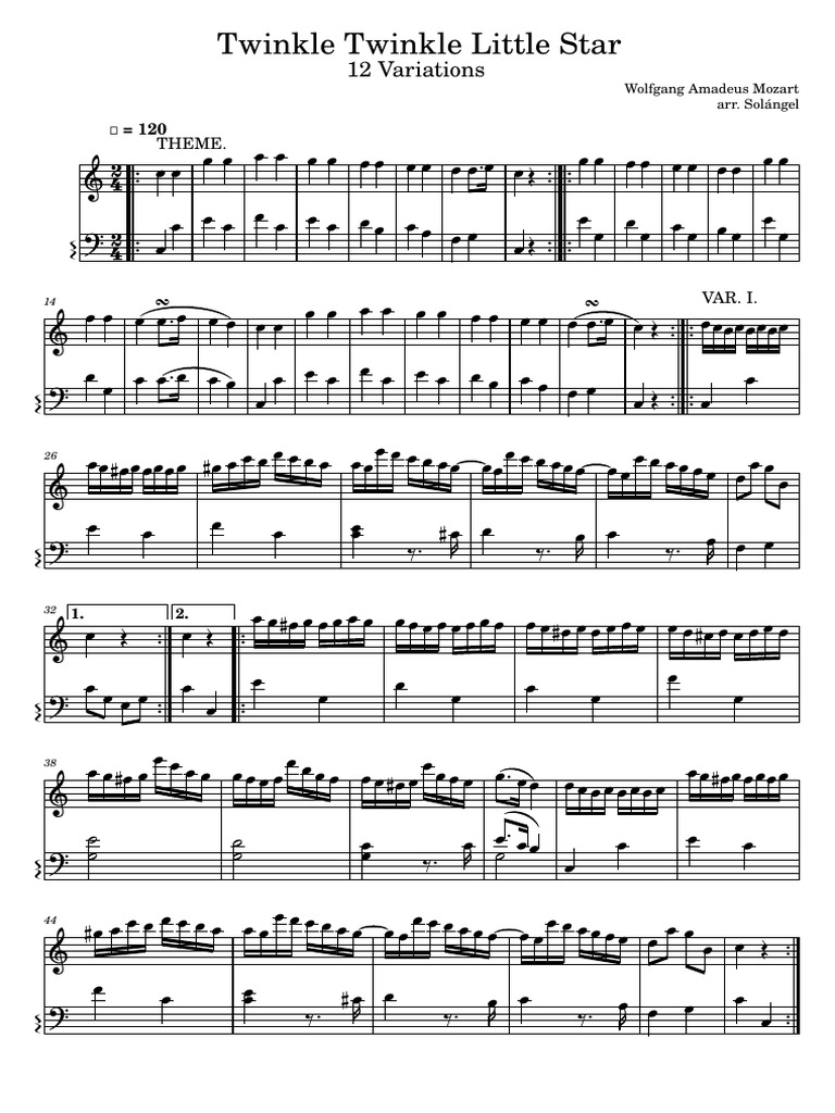 Mozart's 12 Variations on a Theme | PDF | Variation (Music) | Musical Forms