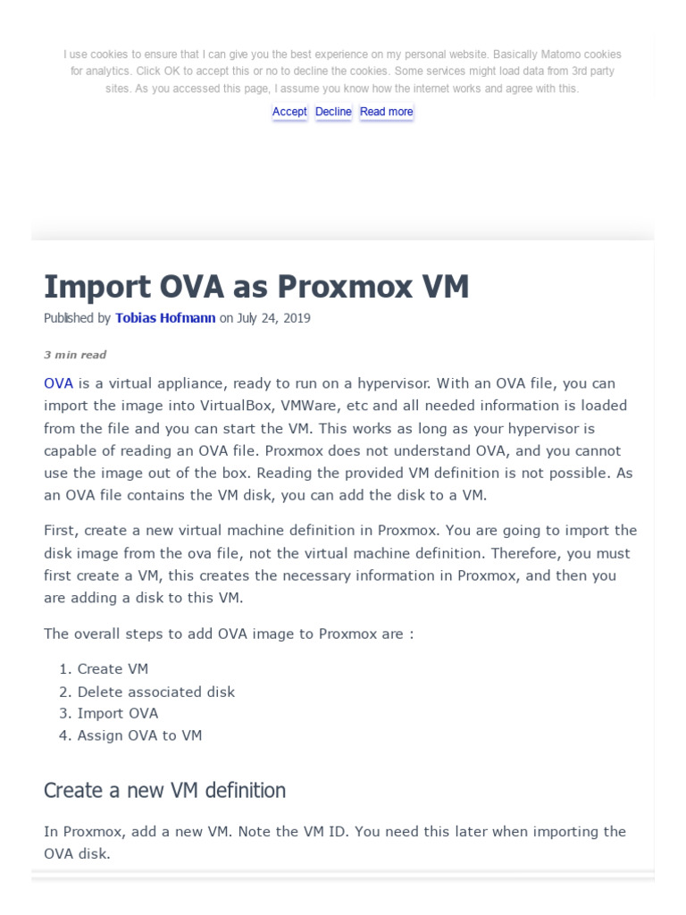Import OVA As Proxmox VM - It's Full of Stars! | PDF | Http Cookie | Virtual Machine