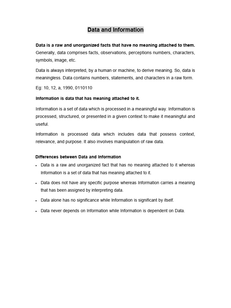 Data & Information | PDF